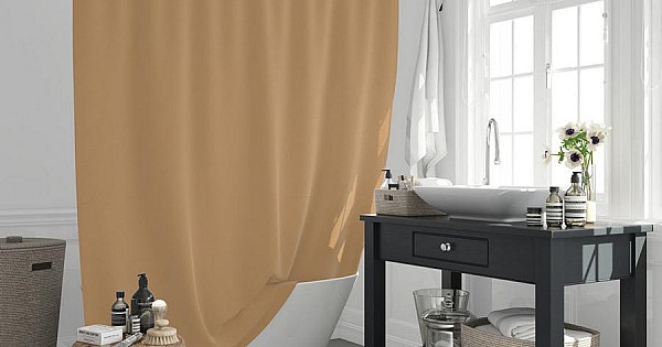 ΚΟΥΡΤΙΝΑ ΜΠΑΝΙΟΥ 180x200cm 0010/BEIGE 100% POLYESTER - Max.Home®