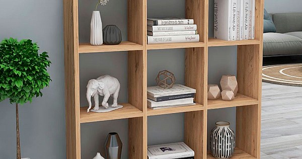 Βιβλιοθήκη Saul Megapap χρώμα pine oak 88,2x20x88,2εκ. | GP041-0009,2