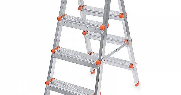 Σκάλα Double Step Perilla μεταλλική 4+4 σκαλοπάτια 93εκ.