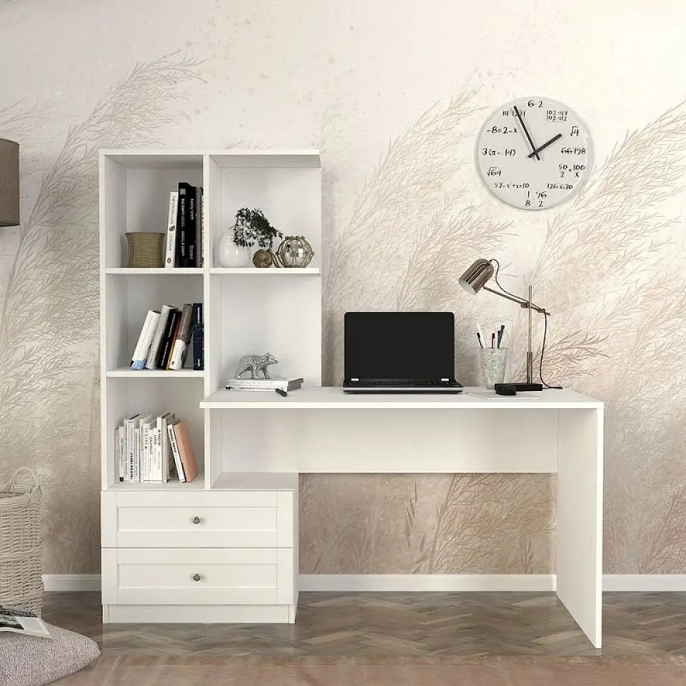 Γραφείο εργασίας Mantra Megapap χρώμα λευκό 150x60x152εκ. | GP042-0369,1